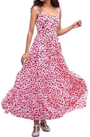 Generic Robe boh&egrave;me 2026 pour femme - Robe d&eacute;contract&eacute;e confortable et fluide - Coupe d&eacute;contract&eacute;e - Pour tous les jours - Tissu doux et respirant - Tenue &eacute;l&eacute;