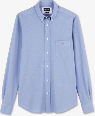 Eden Park Chemise En Coton Pinpoint Bleu Old Ref Pp