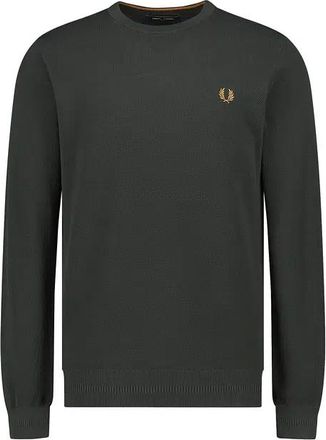 Fred Perry Herren Pullover gr&uuml;n Baumwolle unifarben