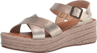 Amazon Essentials Sandales Espadrilles Plates Compensées Femme, Or, 35 EU