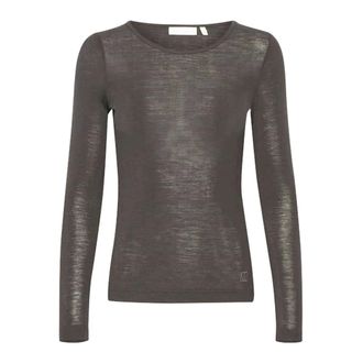 Inwear T-shirt &agrave; Manches Longues Marron Chin&eacute; - Femme - Tops - Brun - Taille: 46 FR