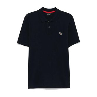 Paul Smith Homme, Tops, Bleu, Taille: S Polo Bleu avec Fermeture &Eacute;clair et Fentes Lat&eacute;rales