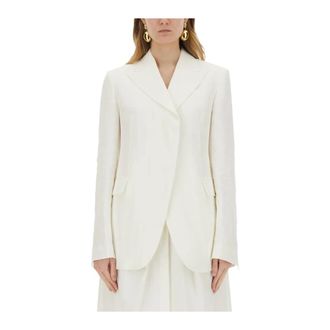 Sportmax Leinenmischungs-Blazer - - Jackets - Damen - Wei&szlig; - S
