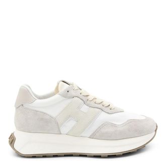 Hogan Low-Top Sneaker - White And Beige Leather Sneakers - Gr. 36,5 (EU) - in Wei&szlig; - f&uuml;r Damen