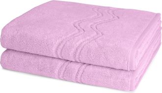 ROSS 2 teiliges Frottier-Set - Cashmere Feeling (2 X Duschtuch im Set) - 520 g/m2 - Baumwolle - Walkfrottee - saugstark - weich und flauschig - Mauve