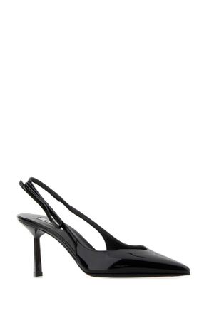 Prada Womens Black Leather Pumps Nero Scarpe Con Tacco High Heel Shoes