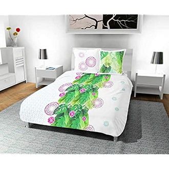 Soleil d'Ocre Tahiti Satz Startseite von Tröster, Baumwolle, Weiß, 260x240 cm