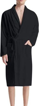 Generic Peignoir d&eacute;contract&eacute; pour homme, couleur unie, automne et hiver, &eacute;pais et chaud, v&ecirc;tements de nuit, v&ecirc;tements de nuit, v&ecirc;tements de maison, pantalons 