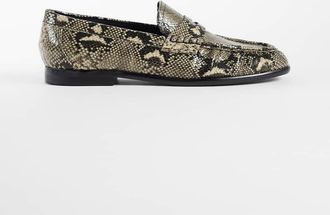 Asos Penny-Loafer in Schlangenlederoptik mit Raffung-Mehrfarbig