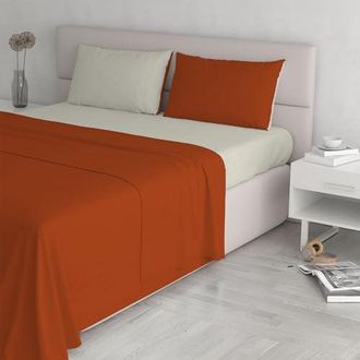 Italian Bed Linen Natural Color Bettw&auml;sche Set, 100% Baumwolle, Earthy/Creme, Doppelte