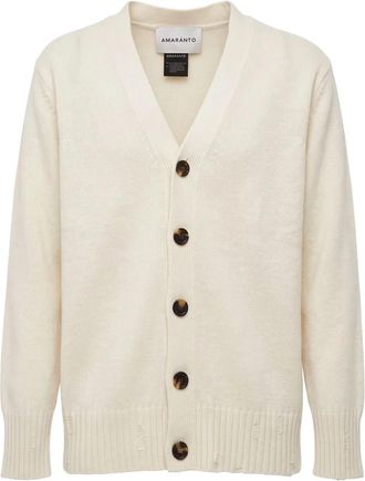 Amaranto Strickjacke aus Wolle und Kaschmir - - Knitwear - Herren - Wei&szlig; - M