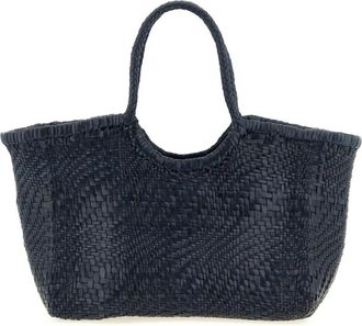 Dragon Diffusion Panier en cuir tress&eacute; - Femme - Sacs - Bleu - Taille: ONE Size