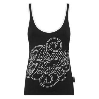 Philipp Plein Femme, Tops, Noir, Taille: 40 FR Signature Tank Top
