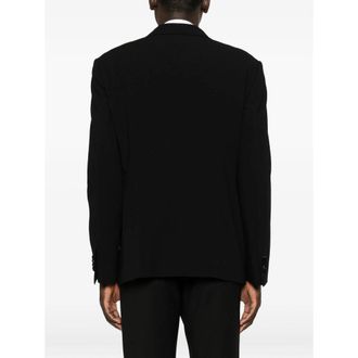Giorgio Armani Double-Breasted Wool Blazer - Black