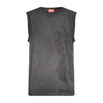 Diesel Homme, Tops, Gris, Taille: 2XL T-Rawbisco Sleeveless Top