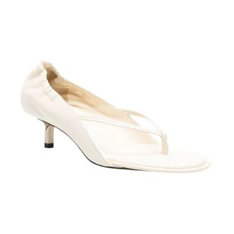 Jacquemus Sandalia Nu Pieds Natural Logo Talon - Femme - Chaussures - Beige - Taille: 38 EU