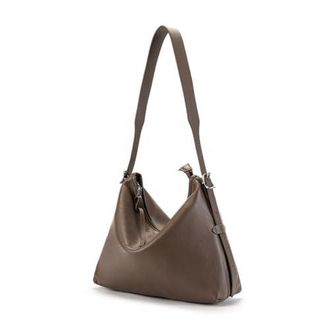 Generic Sac fourre-tout pour femme - Sac &agrave; main Hobo souple - Sac &agrave; bandouli&egrave;re en cuir v&eacute;ritable - Sacs &agrave; main souples sous les bras - Travail quotidien, gri