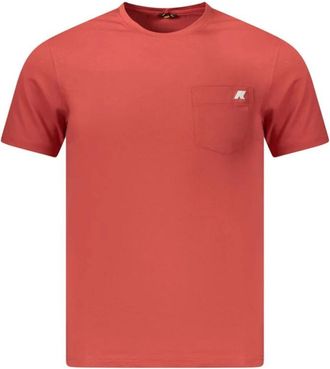 K-Way Homme, Tops, Rouge, Taille: 2XL T-shirt Homme en Coton Rouge avec Poche