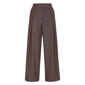 Brunello Cucinelli Wide Hosen - - Trousers - Damen - Braun - M