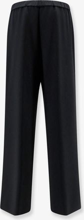 Aspesi Womens Wide-Leg Trousers With Elastic Waistband Black Triacetate
