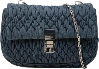 Miu Miu Sac bandouli&egrave;re matelass&eacute; doccasion - Femme - Pre-owned - Bleu - Taille: ONE Size