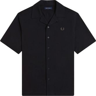 Fred Perry Homme, Chemises, Noir, Taille: M Short Sleeve Shirt