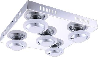 Wofi Leuchten Deckenleuchte, 5-flammig Serie Carter 5 x LED / 4, 5 W, 30 x 9 x 30 cm, 3000 k, 400 lm, Energieeffizenzklasse A+, chrom 9589.05.01.0000