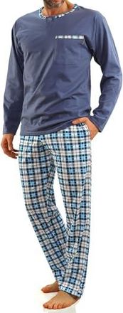Sesto Senso Pyjama Homme Coton 100% - Ensemble 2 Pièces avec Pantalon Long et Haut Manche Longue - Pyjama Hiver Confortable, Doux et Respirant - Vêtements de Nuit