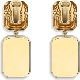 Alessandra Rich Crystal-Drop Clip-On Earrings - Gold