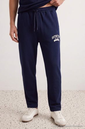 Trendyol MAN Herren Dunkelblau Mit Slogan Normale Taille Jogginghosen