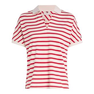 Tommy Hilfiger Gestreiftes Relaxed-Polohemd - - Tops - Damen - Beige - XS