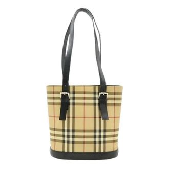 Burberry Pre-owned Nova Check Bucket Tote Shoulder Bag PVC Leather - - Pre-owned - Damen - Beige - ONE SIZE