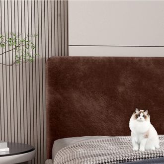 Generic Samt Kopfteil Bezug Full Queen California King Stretch Bettkopfteil Bezug Minimalistischer Stil Staubschutz Kaffee L&auml;nge des Queen-Kopfteils (59-67)