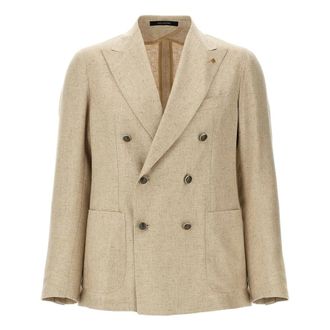 Tagliatore Homme, Vestes, Beige, Taille: M Veste croisée en soie