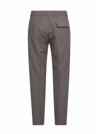 Herno Mens Trousers Two-Way Stretch Wool Mud Virgin