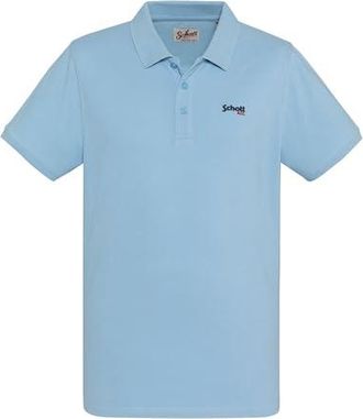 Schott NYC Homme Pscasual Polo Shirt, Bleu, XL EU