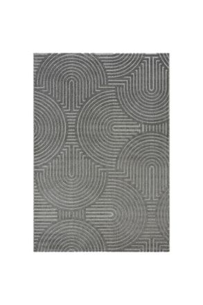 Novel Outdoorteppich Berlin, Grau, Textil, Boho, rechteckig, 60x110 cm, f&uuml;r Fu&szlig;bodenheizung geeignet, schmutzabweisend, Hausstauballergiker pflegeleicht, Te
