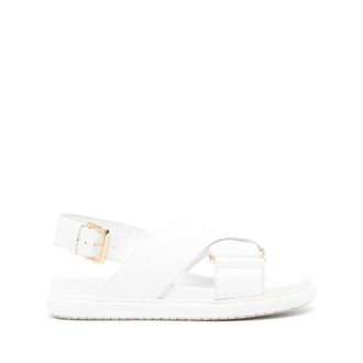 Marni Femme, Chaussures, Blanc, Taille: 36 1/2 EU Sandales Fussbett Crisscross