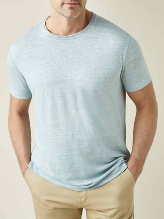 Luca Faloni Hellgraues T-Shirt aus Leinen-Jersey