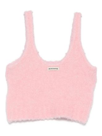 Patrizia Pepe haut en maille &agrave; patch logo - Rose