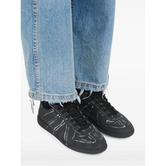Maison Margiela Trompe-loeil Calf Leather Sneaker - Black