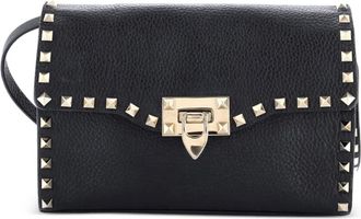 Valentino Garavani Rockstud Flip Lock Flap Bag Leather Medium crossbody bag - Schwarz
