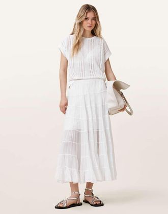 AllSaints Eva - Jupe - Blanc craie