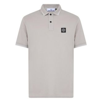 Stone Island Homme, Tops, Gris, Taille: S Polo en coton &agrave; manches courtes