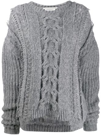 Stella McCartney pull en maille torsad&eacute;e - Gris