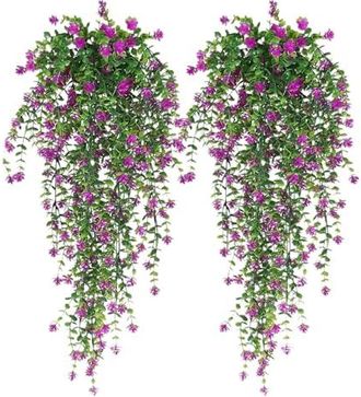 Generico 2 Pi&egrave;ces Plantess Artificielle Tombante, Vigne Deucalyptus Artificielle, Plantess Artificielles Suspendues R&eacute;sistante Aux UV Pour Jardin, Cour, Terras