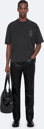 AllSaints Roller Kurzarmshirt mit Rundhalsausschnitt in verwaschenem Schwarz