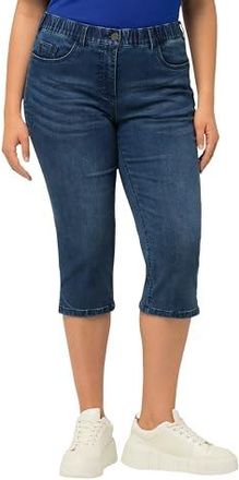 Ulla Popken Caprijeans Basic Mous, Bleu Denim, 32W / 32L Femme