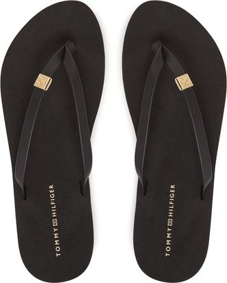 Tommy Hilfiger Zehentrenner Tommy Hilfiger Elevated Chic Beach Sandal FW0FW08523 Schwarz
