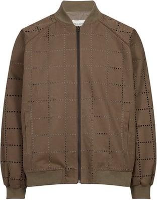 Pas Une Marque Veste bomber &agrave; trous en coton